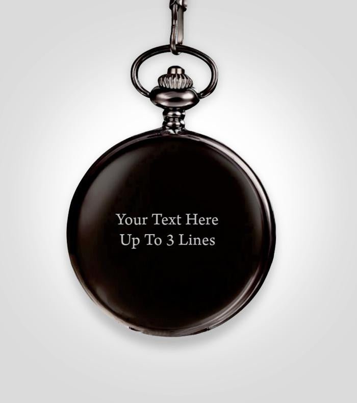 Personalized Custom Black Pocket Watch | Custom Pocket Watch – Kustom ...