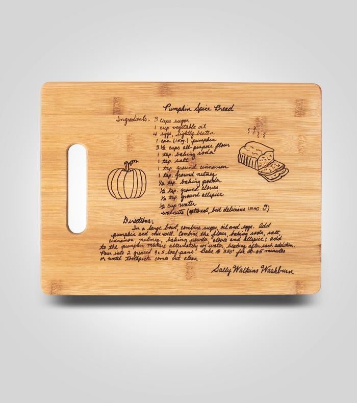 Handwritten Recipe Cutting Board | Bamboo, Large
