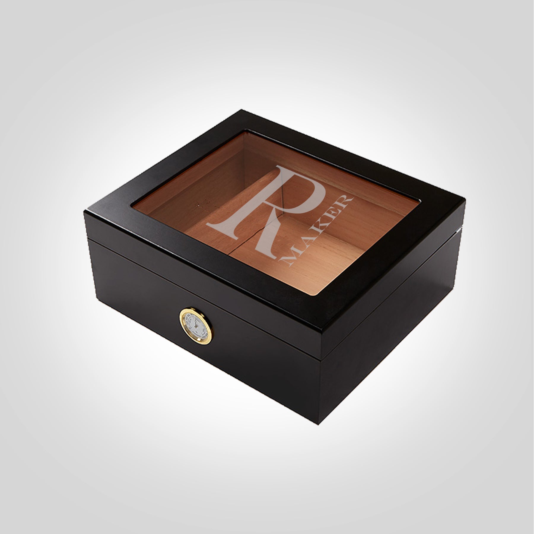 Large Black Humidor | Side