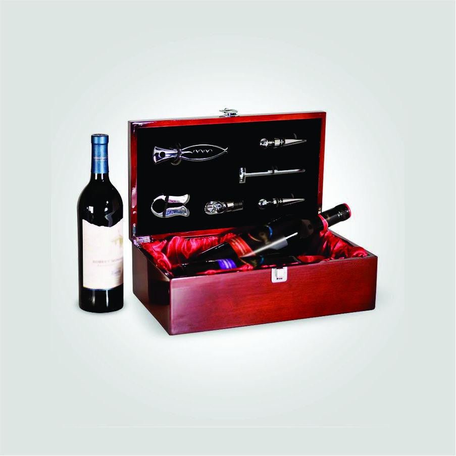 Double Wine Box with Piano Finish | Custom Double Wine Box – Kustom ...